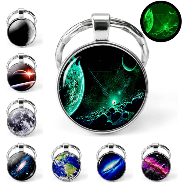 Glow In The Dark Galaxy Keychain Milky Way Space Star Universe Glowing ...
