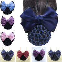 Satin bow net bag hair clip professional bow net cover hair accessories ...
