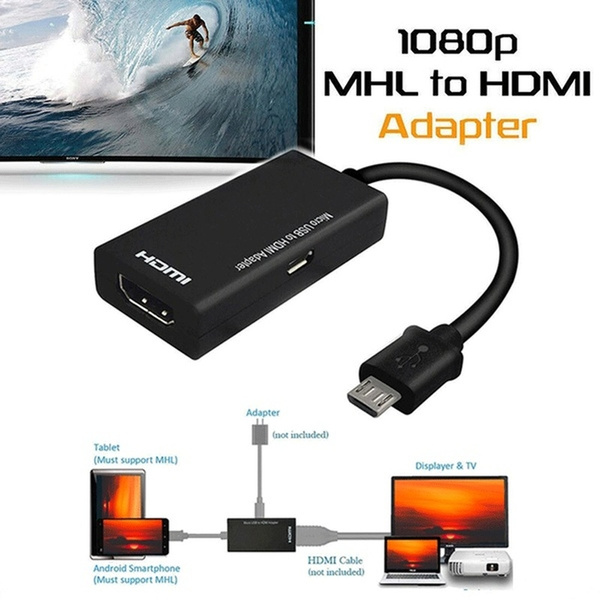 New Micro USB 2.0 To HDMI HDTV TV HD Adapter Cable For Cell Phone ...