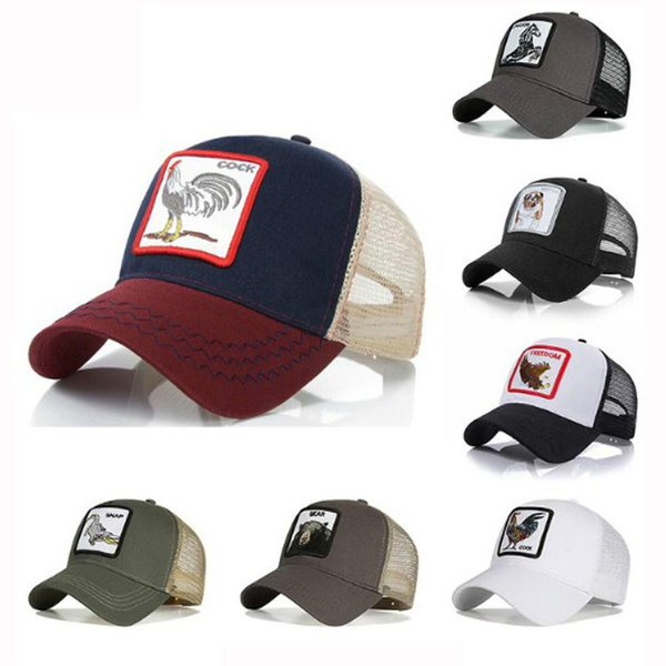 Cool Mesh Baseball Cap Embroidery Animal Snap Back Hip Hop Cotton Hat ...