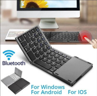 Universal Portable Folding Bluetooth Keyboard with Wireless Touchpad ...
