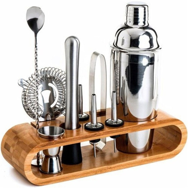 Cocktail Shaker Set Maker Mixer Martini Spirits Bar Spoon Tongs ...