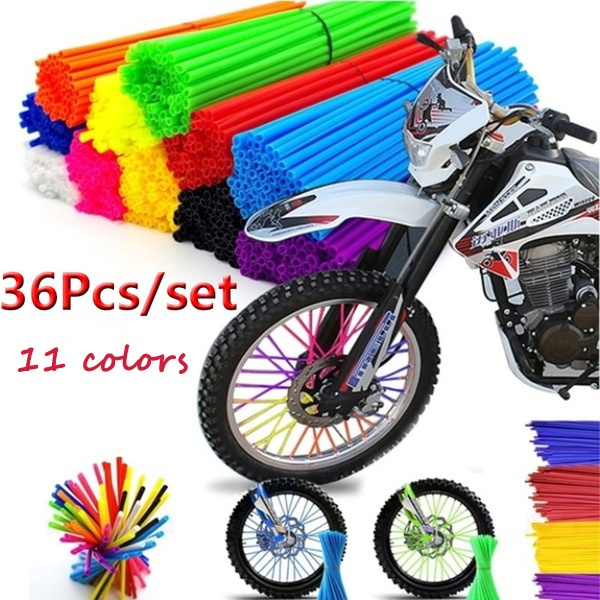 Newest 11Colors 36PCS Wheel Spoke Wraps Bike Motorcycle Guard Protector ...