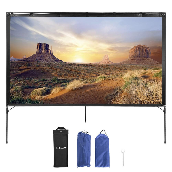 80 inch 16:9 HD Portable Projector Screen with Foldable Frame Stand ...