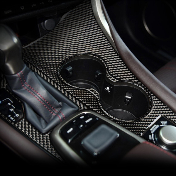 Real Carbon Fiber Auto Central Control Gear Panel Cup Holder Panel ...