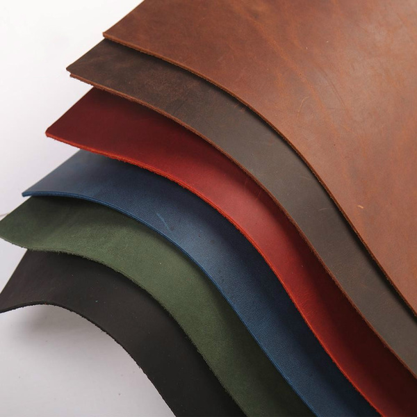 Crazy Horse Leather Material DIY Hand Leathercraft Vintage Oil Tanned ...