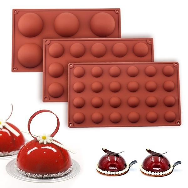 1PC Ball Sphere Silicone Mold For Cake Pastry Baking Chocolate Candy ...