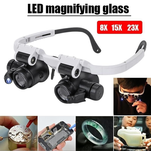 Head-Mounted Repair LED Magnifying Glass Magnifier 9892H-1 | Wish