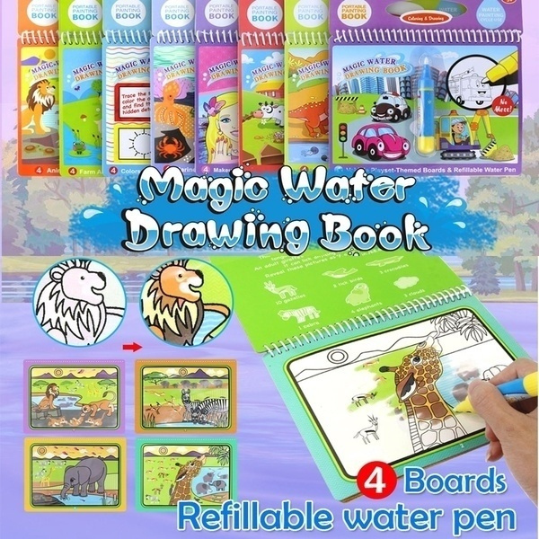 Magic Doodle Water Drawing Book Hobbies Education Kids Toys Coloring ...