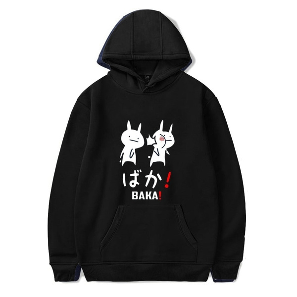 12 Colors Funny Anime Baka Rabbit Slap Hoodies Baka Print Hooded ...