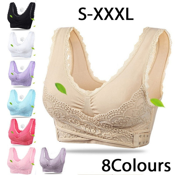 8Colors Sports Bra Large Size Seamless Adjustment Underwear Brassiere ...