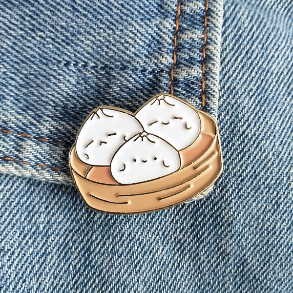Cute Bao Dim Sum Enamel Pins Food Badge Pin Brooch Denim Jacket ...