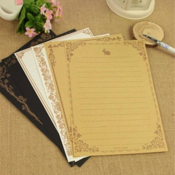 8 sheets/set European Vintage Style Writing Paper Love Kraft Letter ...