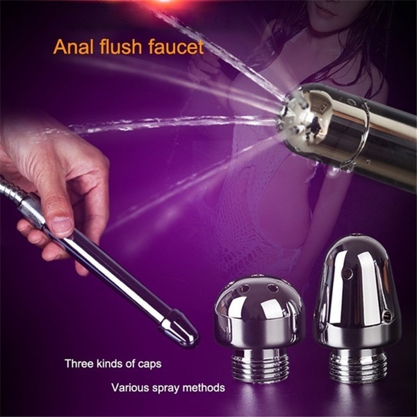 3 Style Shower Nozzle Enema Rectal Stream Butt Cleaning Douche System Aluminum Cleaning Shower ...