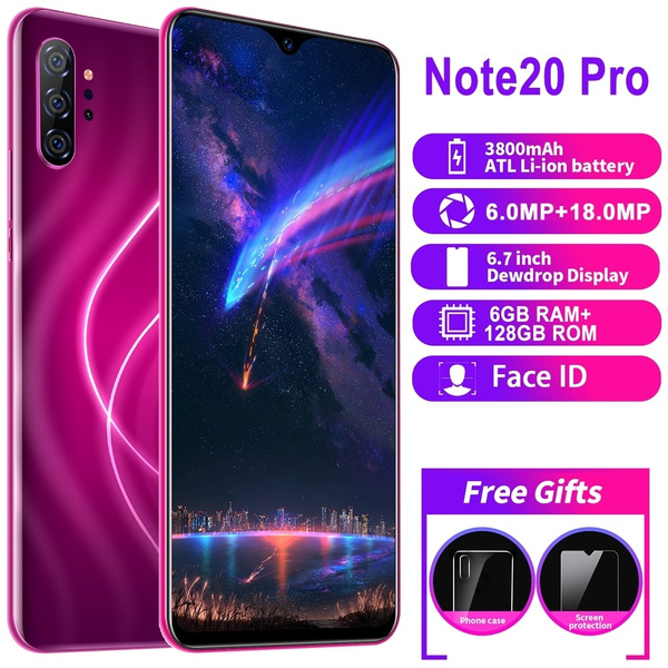 NEW Note20 Pro Dual SIM Cards Phone Support T Card CellPhones 6.7 Inch ...