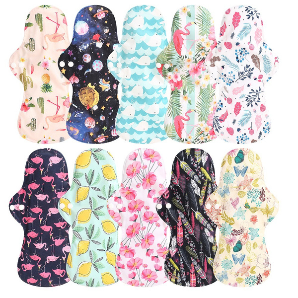 10 Pack Reusable Mama Cloth Menstrual Sanitary Pads Heavy Flow Night ...