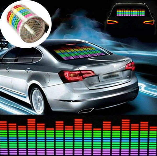 Car-styling 45x11CM Car Sticker Music Rhythm LED Flash Light Lamp Sound ...