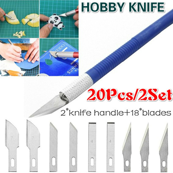 20Pcs / 2Set Craft Knife (include 18 Blade) Artwork Cutting Knife DIY ...
