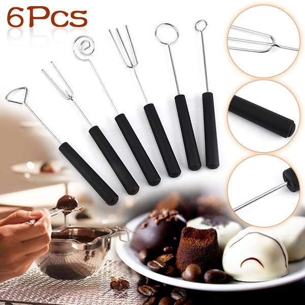 6 Pcs/Set Chocolate Dipping Tool DIY Candy Caker Fruit Fondue Stainless ...
