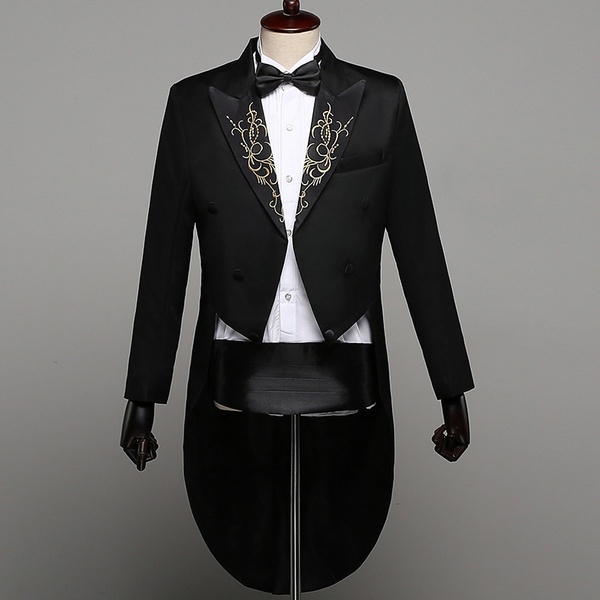 Tailcoat Morning Suit Tuxedo Formal Party Wedding Jacket Trousers for ...