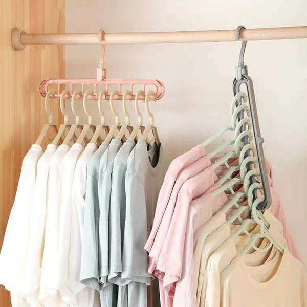 1pcs Clothes Multi Hanger Space Saving Folding Hook Rack Wardrobe ...