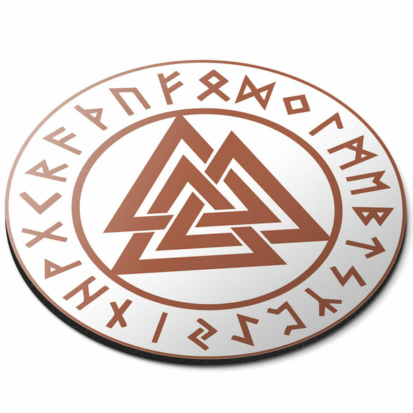 Round Mouse Mat - Valknut Rune Trinity Office Gift #4139 | Wish