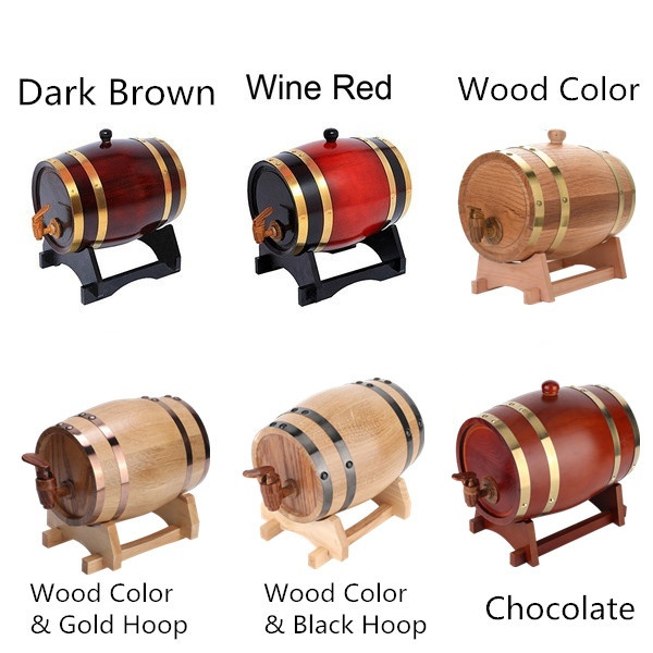 1L/1.5L/3L Oak Barrel Beer Brewing Keg Wine Barrel For Whiskey Rum Port ...