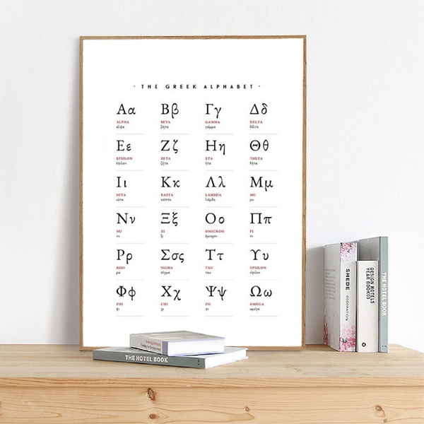Greek Alphabet Canvas Prints Greek Letters Math Art Canvas Painting ...