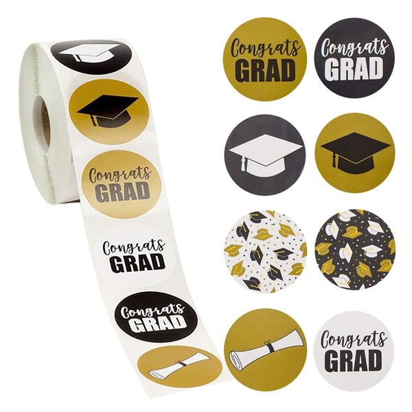 500pcs/roll Graduation Stickers for Featuring Graduation Caps and ...