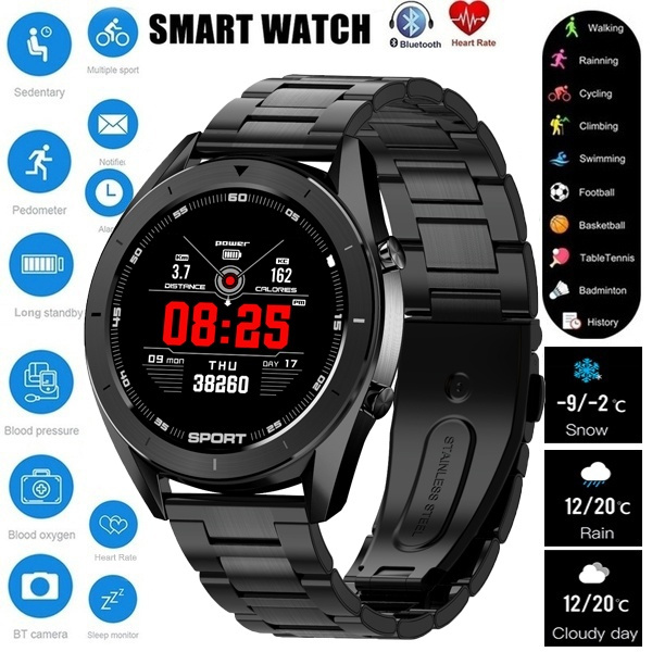 2020 New Men Smart Watch IP68 Waterproof ECG Heart Rate Blood Pressure ...