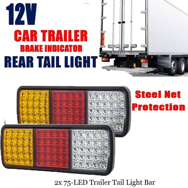 2Pcs DC12V 75 LED Super Bright Turn Signal Brake Reverse Taillight For ...