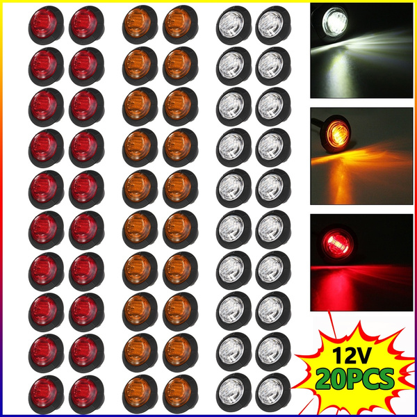 10PCS/20PCS 12V Small Round LED Side Marker Light Indicator Lamp for ...