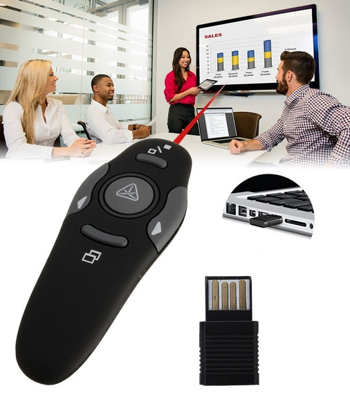 2.4G USB Wireless Presenter Laser Pointer PPT Remote Control Teaching ...