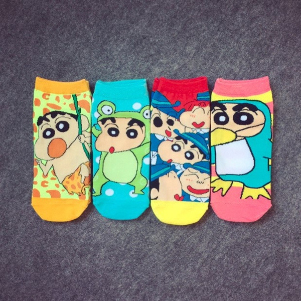 Cartoon Crayon Shin-chan Women Cute Short Socks Cotton Boat Socks | Wish