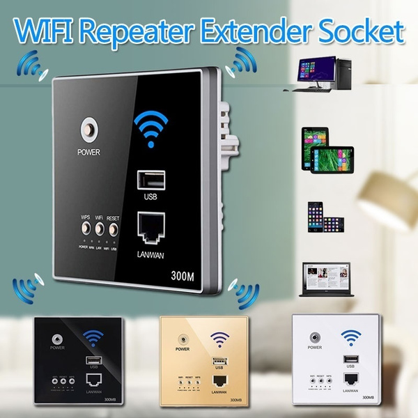 300Mbps In-Wall Wireless WiFi Router Socket AP Relay Smart Wireless ...