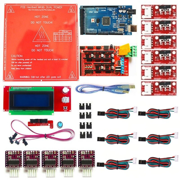 CNC 3D Printer Kit Mega 2560 R3+MK2B+RAMPS 1.4 Controller+2004 LCD ...