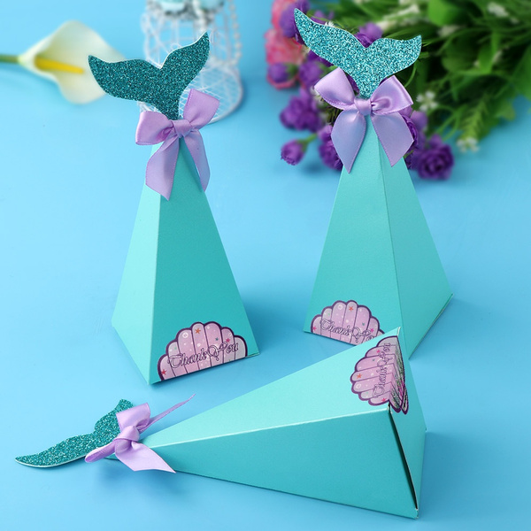 WarmParty 30Pcs DIY Little Mermaid Gift Box Sweet Candy Boxes Under the ...