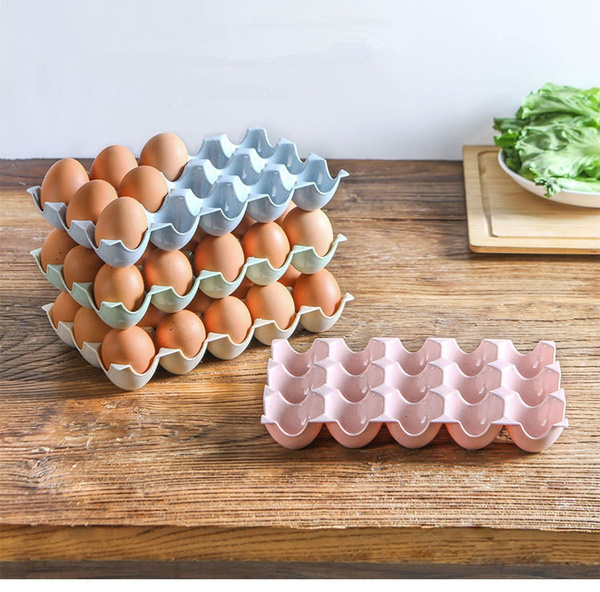1PC Fridge Egg Storage Box 15-Grid Plastic Egg Tray Holder Organizer ...