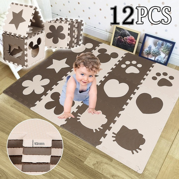 12PCS Cartoon Animal Pattern Carpet EVA Foam Puzzle Mats Kids Floor ...