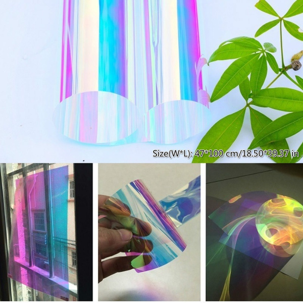Self Adhesive Iridescent Rainbow Window Films Solar Tint Gradient ...