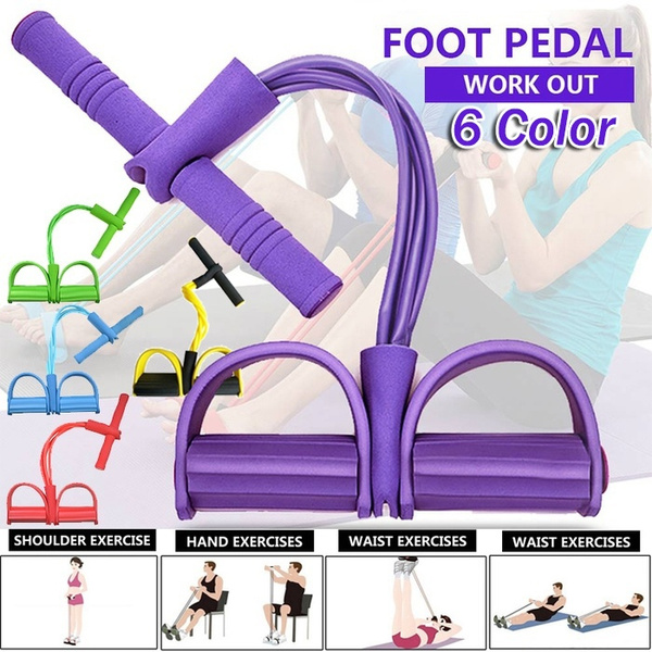 Multifunctional 4 Tubes Latex Foot Elastic Pull Rope Expander Muscle ...