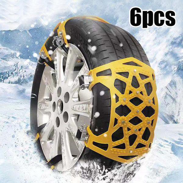 4/6PCS Car TPU Tire Safety Snow Chains Anti Skid Chains Universal Snow ...