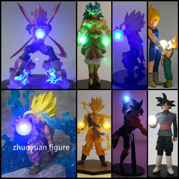 8 styles Dragon Ball Z LED Goku figure Gohan figure broli vegeta figure ...