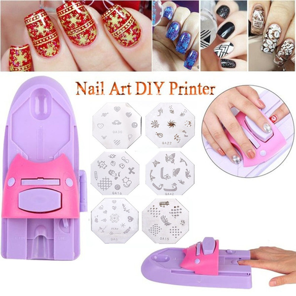 Women Professional Beauty Fashion 6 Pattern Plates Nail Printing ...