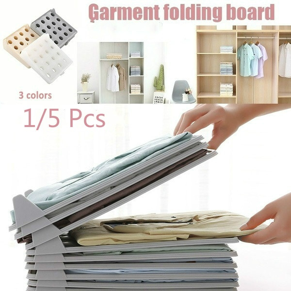 Plastic Laundry Storage Fold Board Unique Clothing Shelves Stacked ...