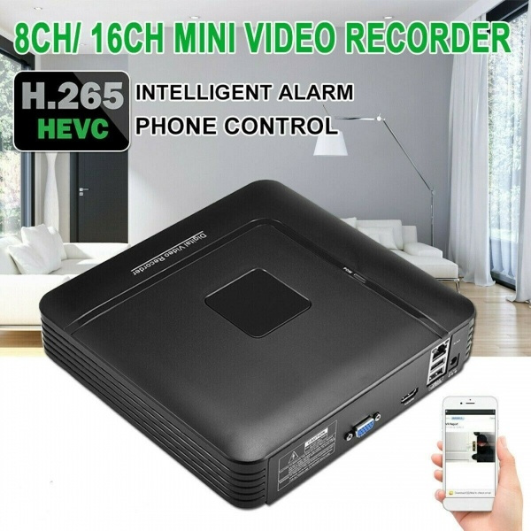 16CH 5MP/8CH 4MP H.265 Mini IP Network Security Video Recorder CCTV/TVI ...