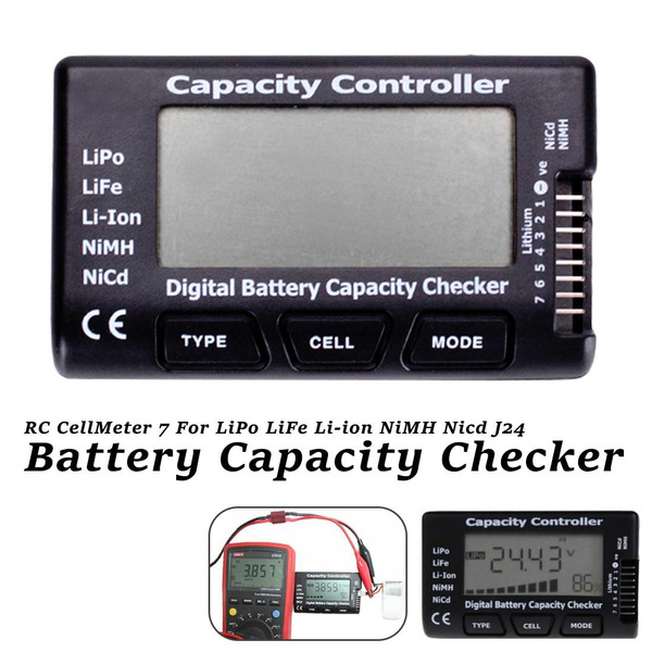 Battery Voltage Tester Checking Tool RC Meter 7 Digital Cell Battery ...