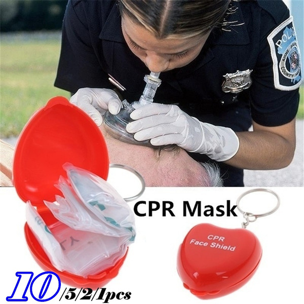 1/2/5/10Pcs Mini Medical CPR Resuscitator First Aid Face Mask Breathing ...