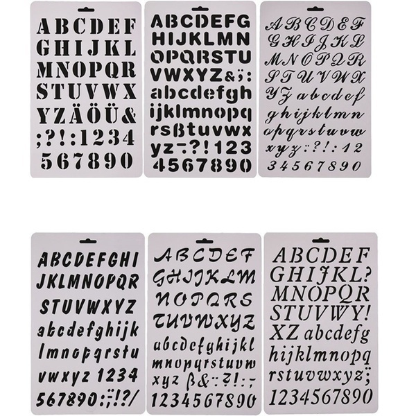 Plastic Letter Stencils Alphabet Number Drawing Painting Template for ...