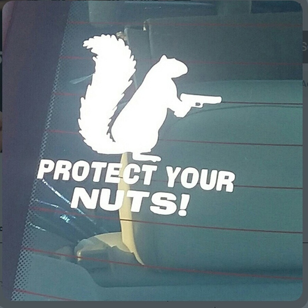 Funny Protect Your Nuts Squirrel Police Army Navy Marines Car Stickers ...